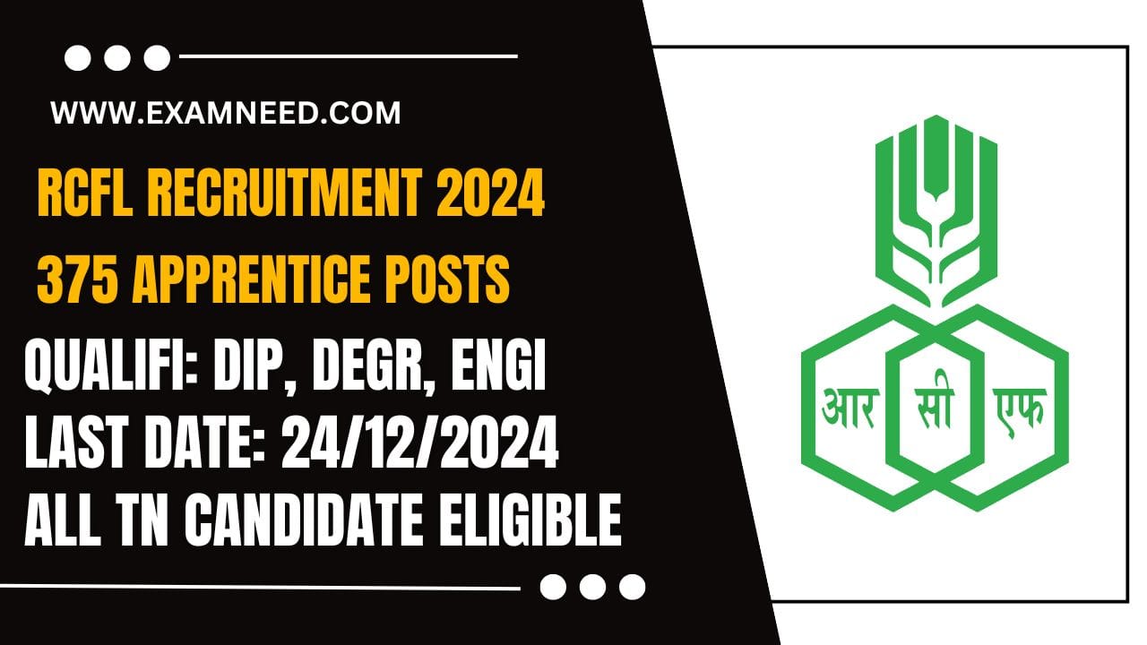 RCFL Recruitment 2025: Online Notification for 378 Apprentice Posts ...